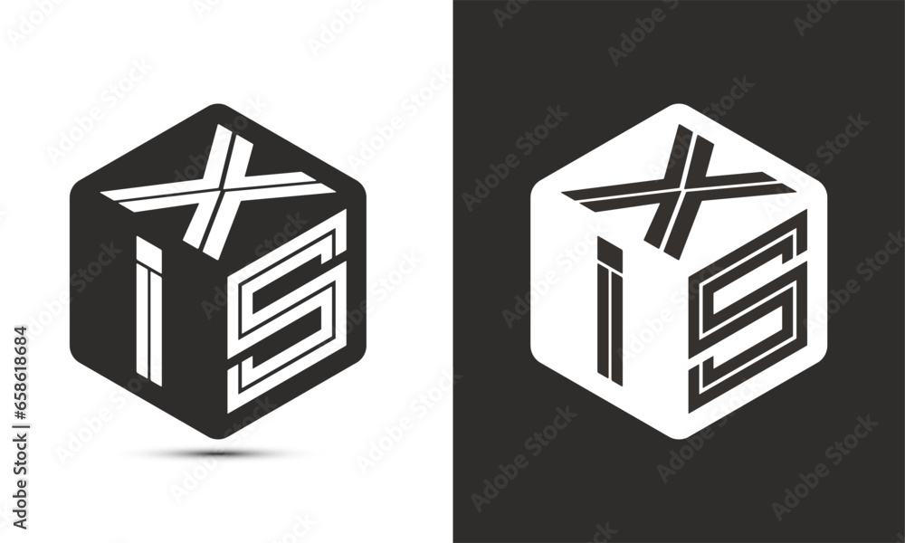XIS letter logo design with illustrator cube logo, vector logo modern ...