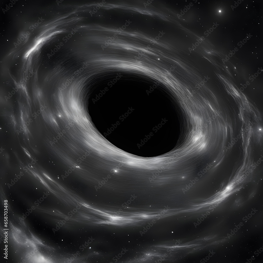 black hole and a disk of glowing plasma. Supermassive singularity in ...