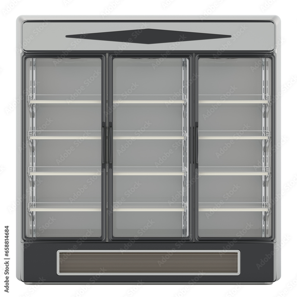 Combination Refrigerator Freezer Merchandiser. Three Section Glass Door ...