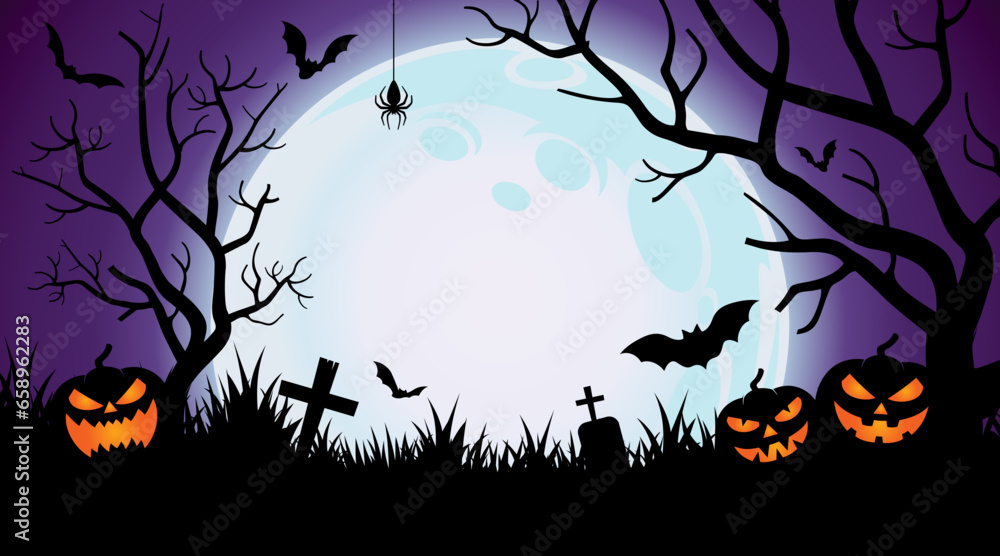 Halloween slide background or Halloween flyer background, purple ...