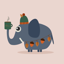 Funny Elephant Coffee Poster Free Stock Photo - Public Domain Pictures