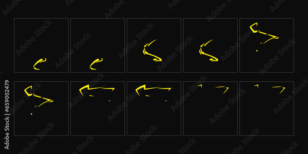 Magic electric lightning fx animation. energy light fx sprite for game ...