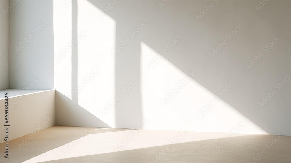 Perspective of basic design architecture, minimalist 3D showing a white ...