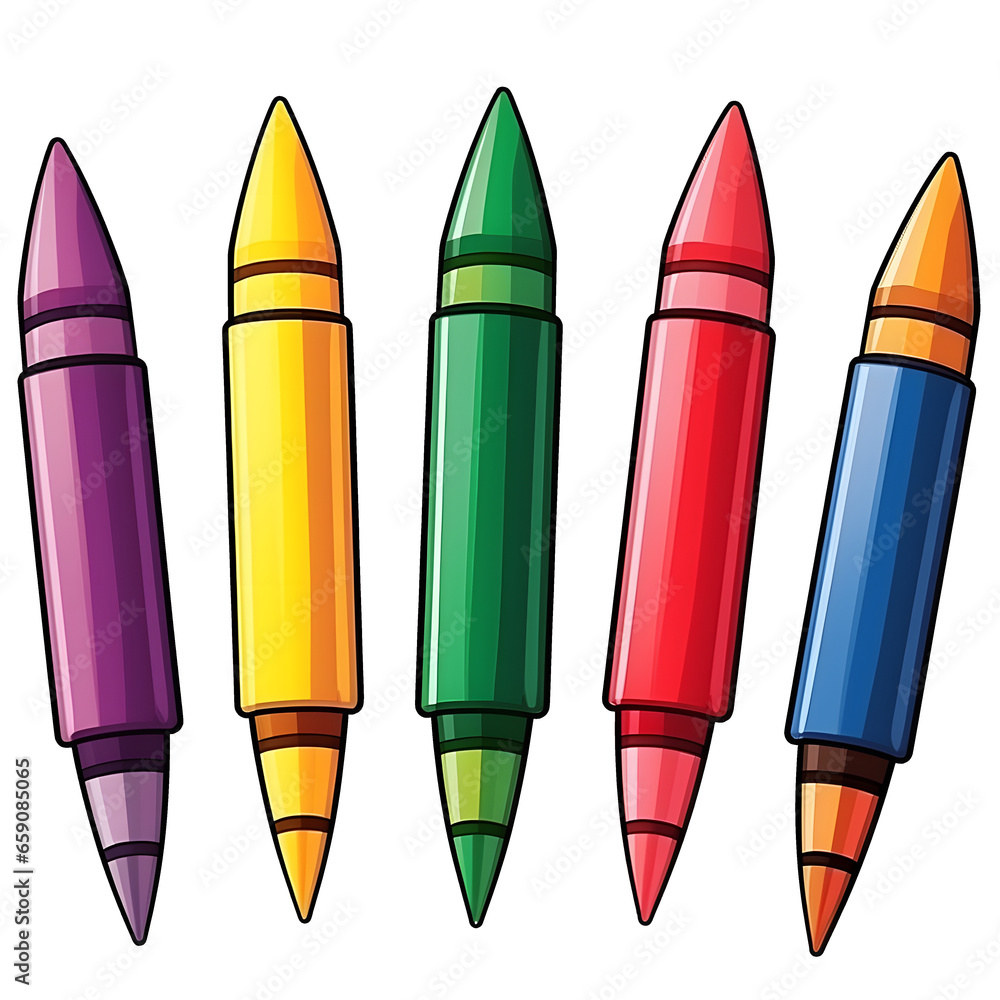 clipart of Crayons, cartoon school clipart, transparent background ...
