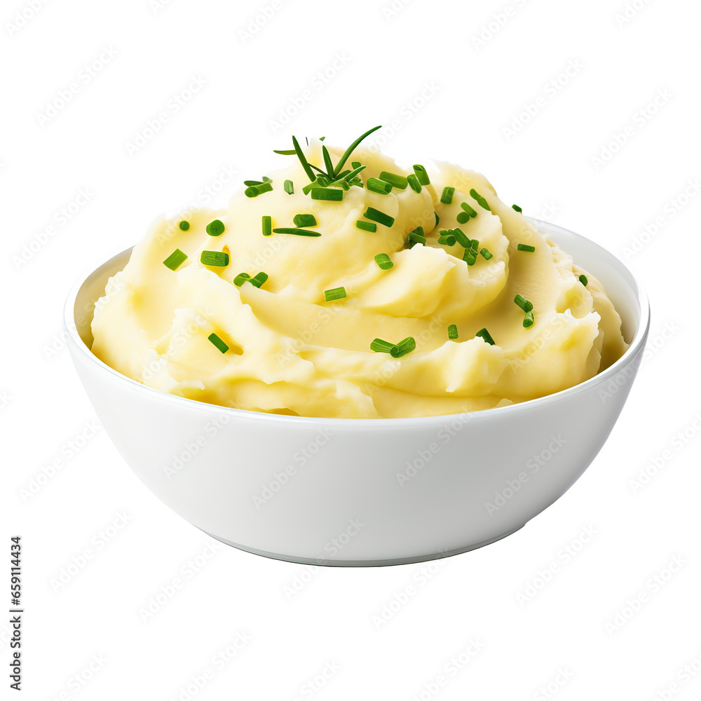 Mashed potatoes isolated over transparent background, cutout, ready for ...