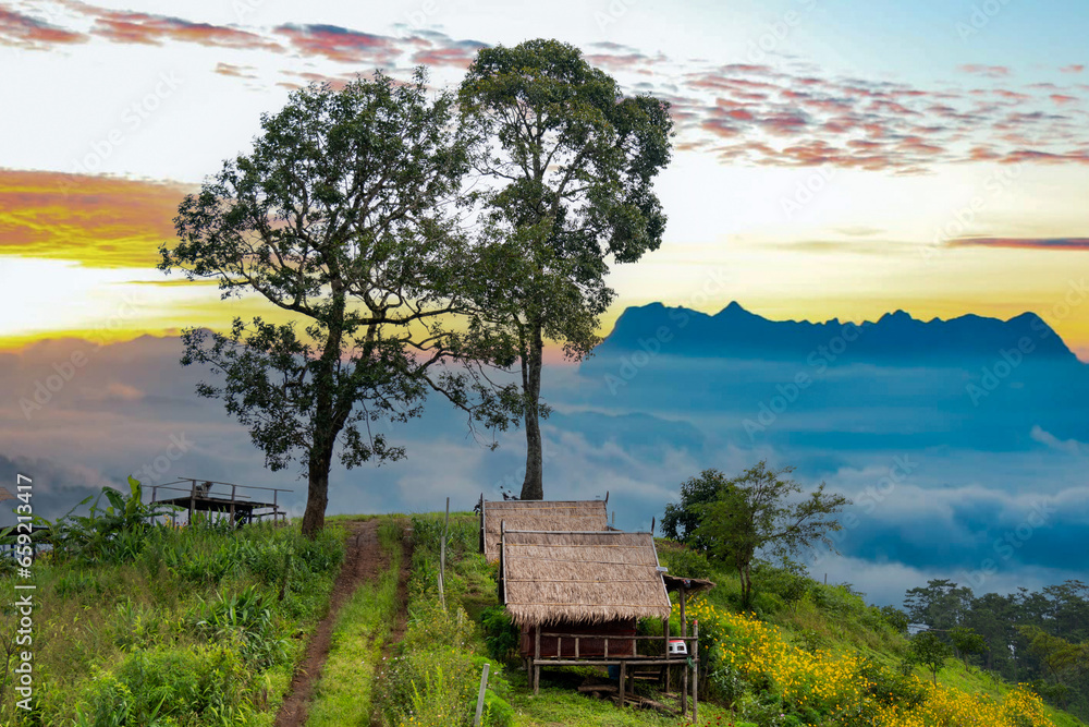 Hadubi Camping viewpoint, a beautiful view of Doi Luang Chiang Dao in ...
