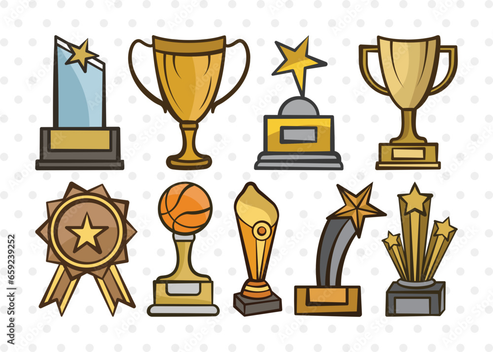 Image vectorielle Stock Award Trophy Clipart SVG Cut File | Trophy Cup ...