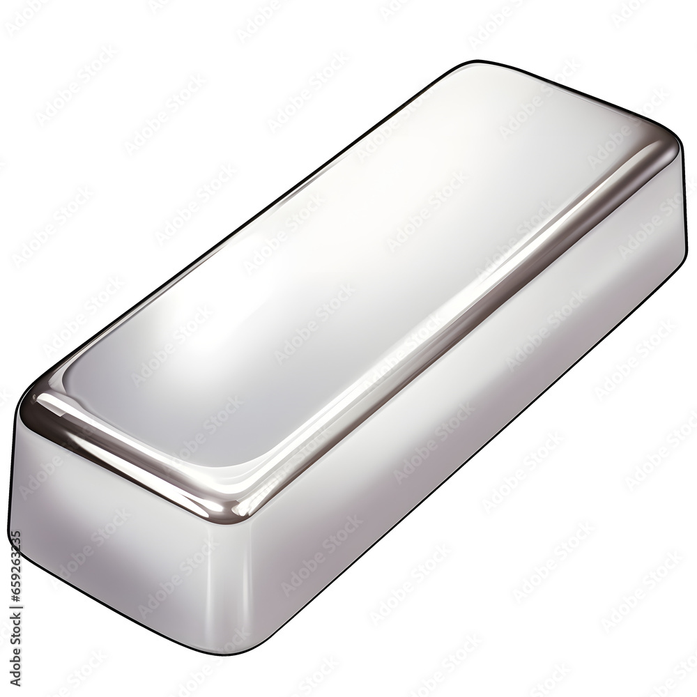 cartoon clipart of a silver ingot, precious metal clipart, investing ...
