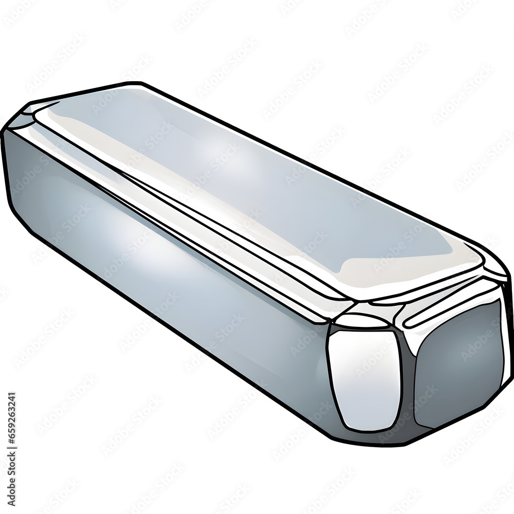 cartoon clipart of a silver ingot, precious metal clipart, investing ...