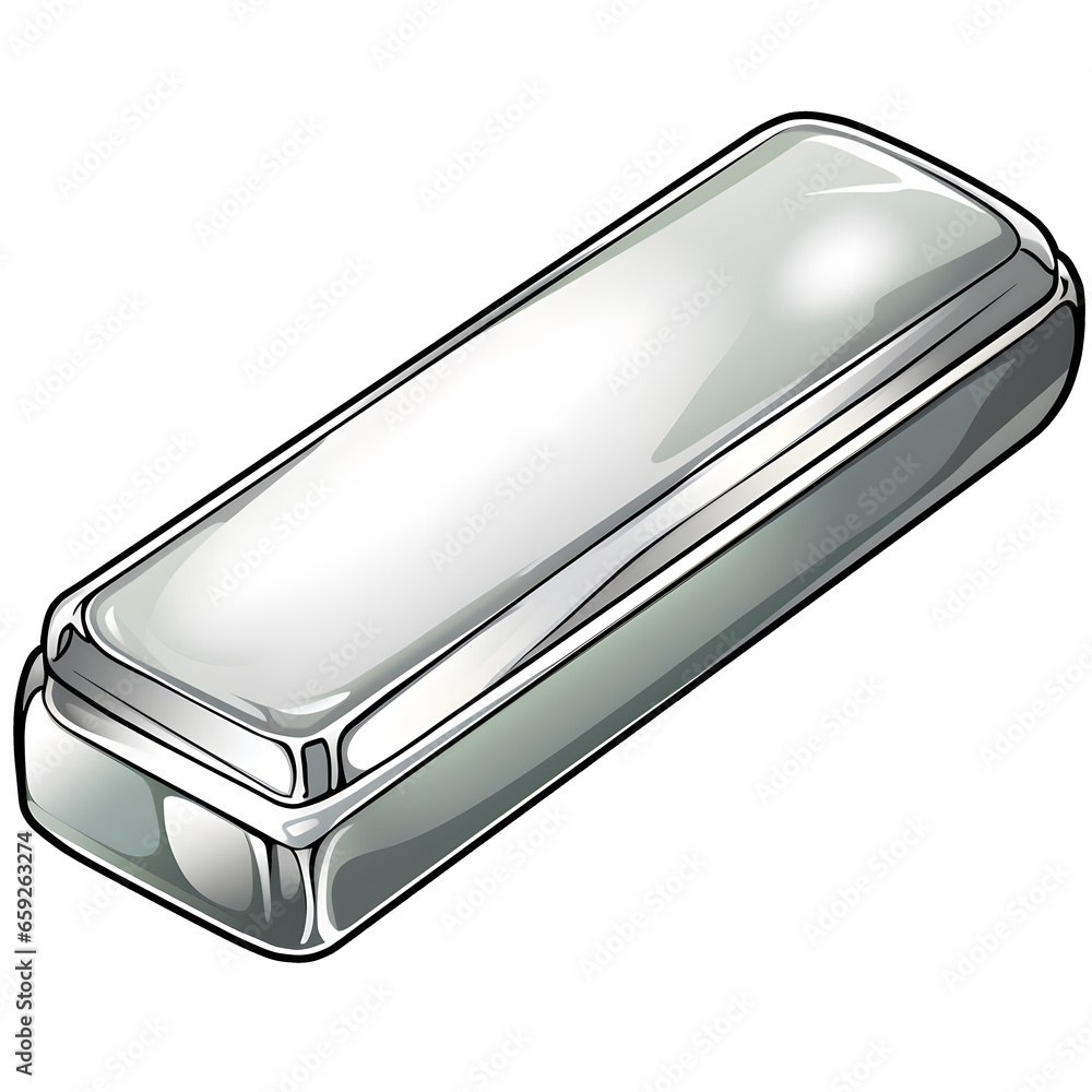 cartoon clipart of a ingot made from rhodium, precious metal clipart ...
