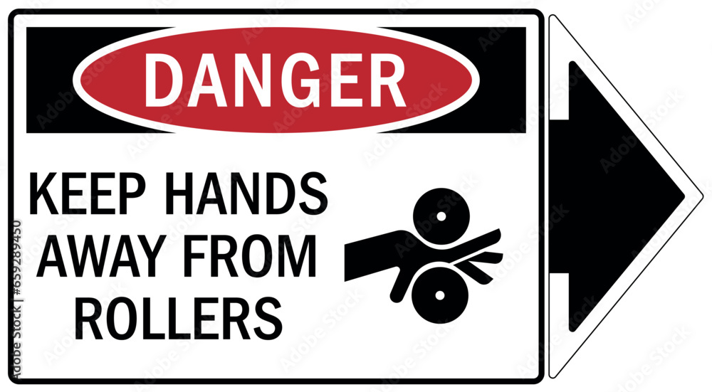 Keep hand clear warning sign and labels Stock Vector | Adobe Stock