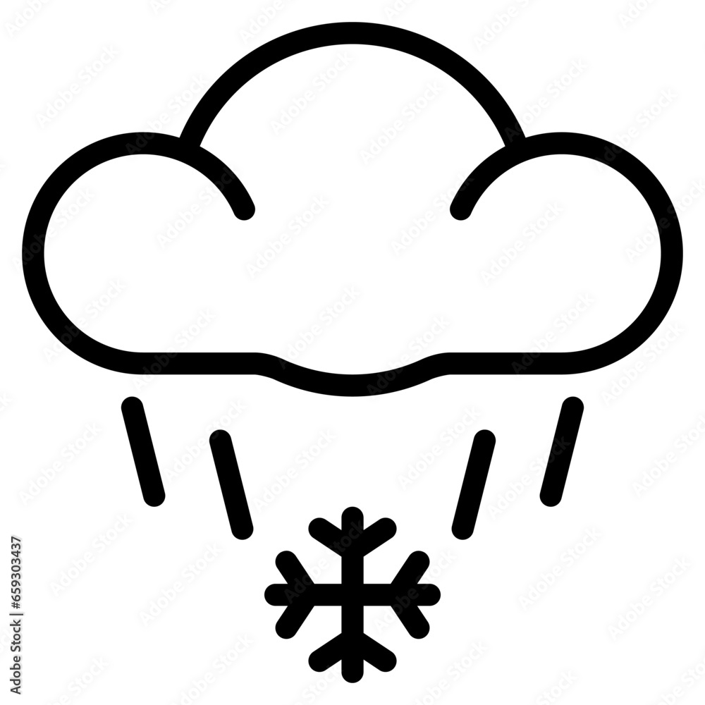 blizzard icon with outline style and pixel perfect base. Suitable for ...