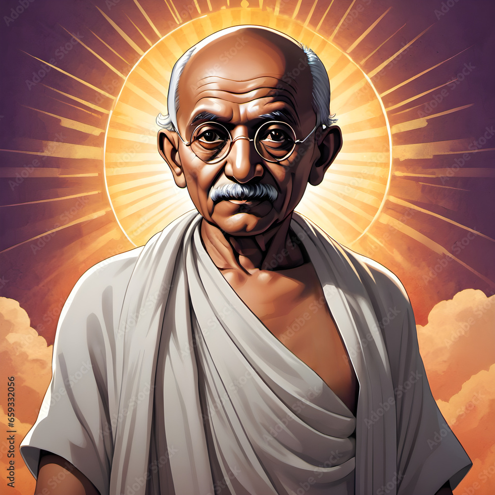 Mahatma Gandhi Indian freedom fighter illustration drawing outline amp ...