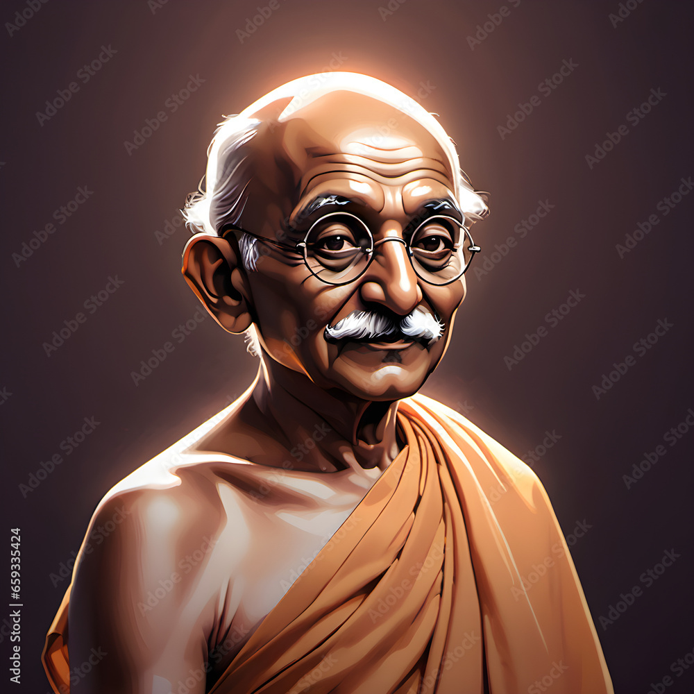 Mahatma Gandhi Indian freedom fighter illustration drawing outline amp ...