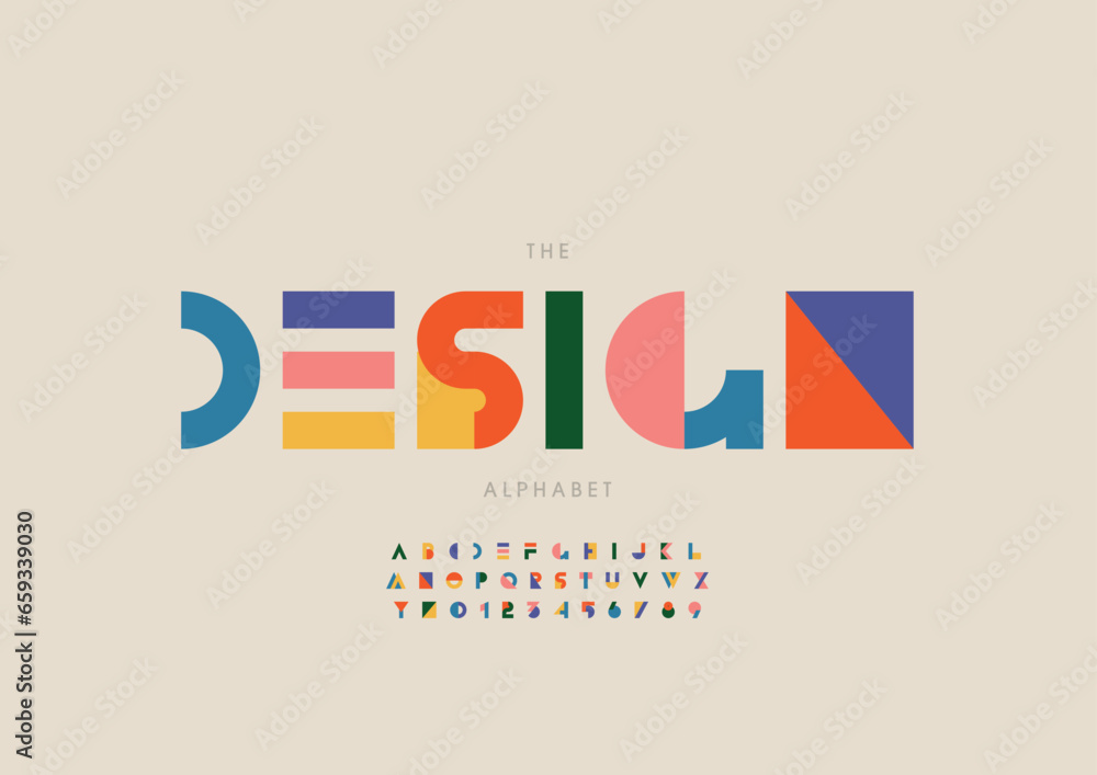 Vector of stylized modern font and alphabet Stock Vector | Adobe Stock