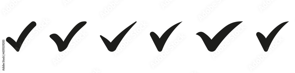 Check mark icons set. Check marks symbol collection. Simple check mark. Quality sign icon ...