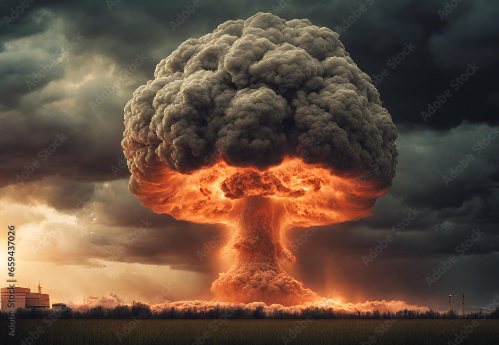 Ilustrace Nuclear bomb explosion during world war, Nuclear explosion ...