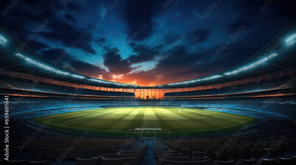 Cricket, Stadium of cricket night. Stock Photo | Adobe Stock