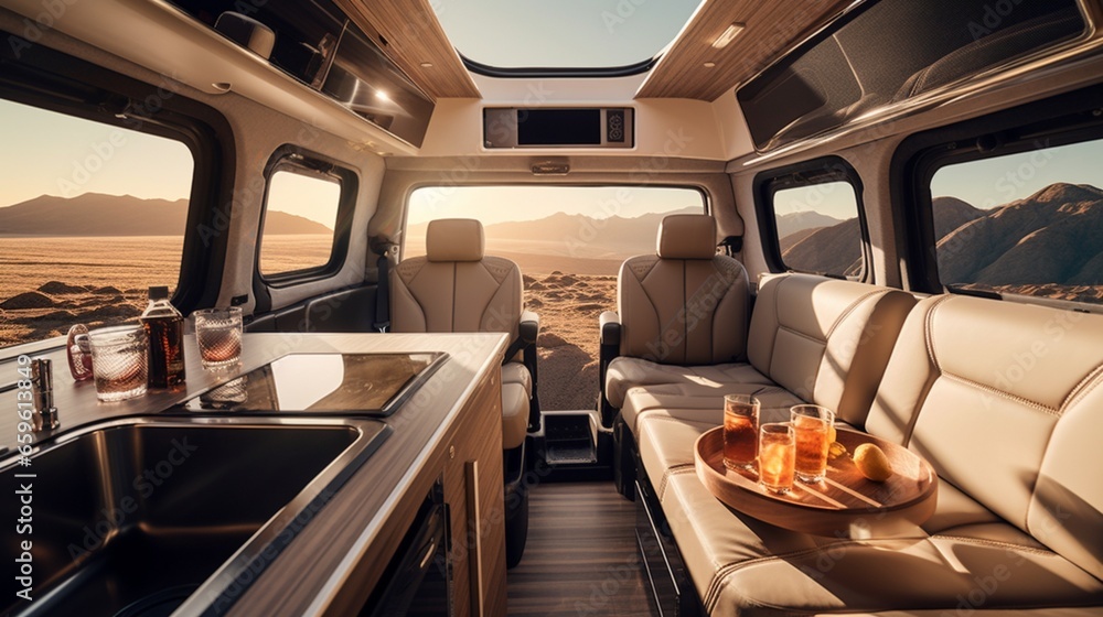Hit the road in a luxury camper van, complete with a rooftop hot tub ...