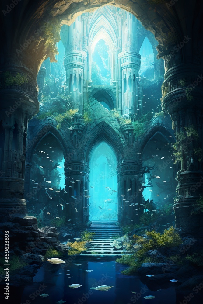 Explore the mystical underwater architecture of ancient submerged ruins ...