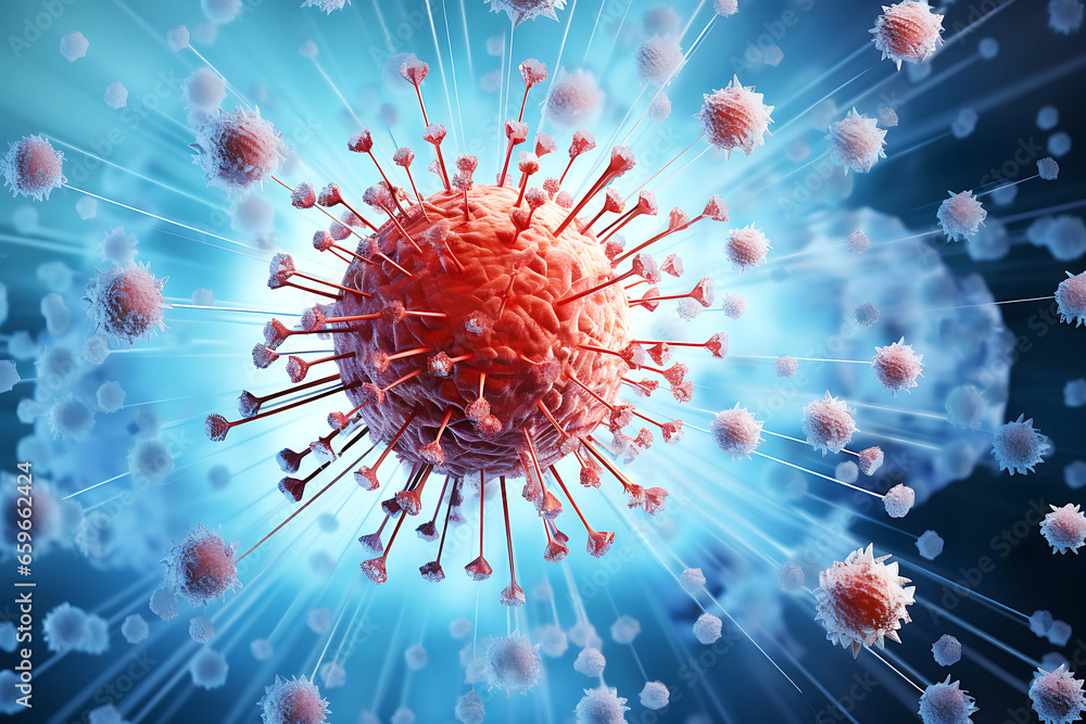 Design featuring the BA.2.86 Pirola Coronavirus new variant, with a ...