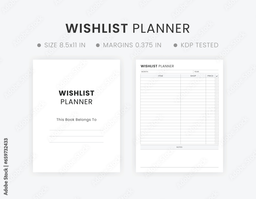 Printable Wish List Template. Wishlist Page Design Template Printable ...