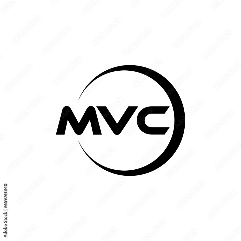 MVC letter logo design with white background in illustrator, cube logo ...
