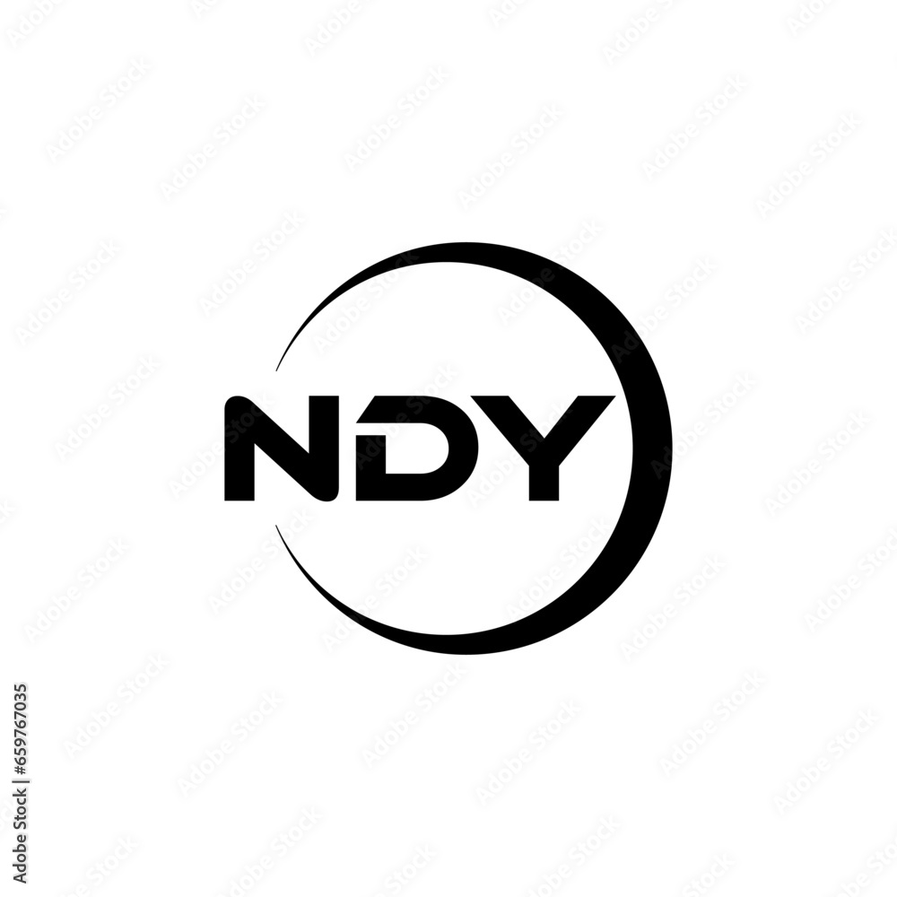 NDY letter logo design with white background in illustrator, cube logo ...