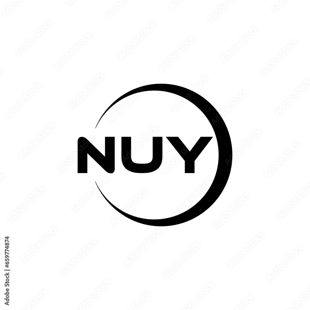 NUY letter logo design with white background in illustrator, cube logo ...