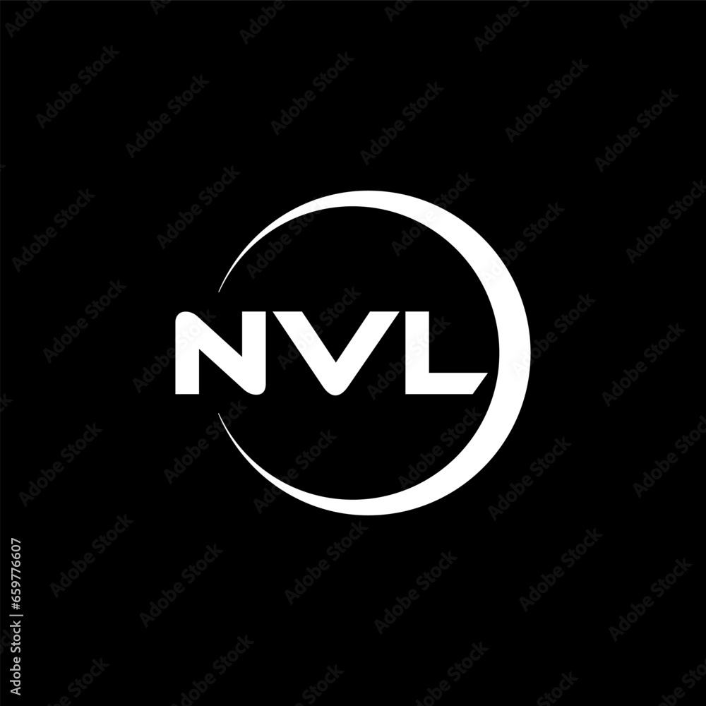 NVL letter logo design with black background in illustrator, cube logo ...