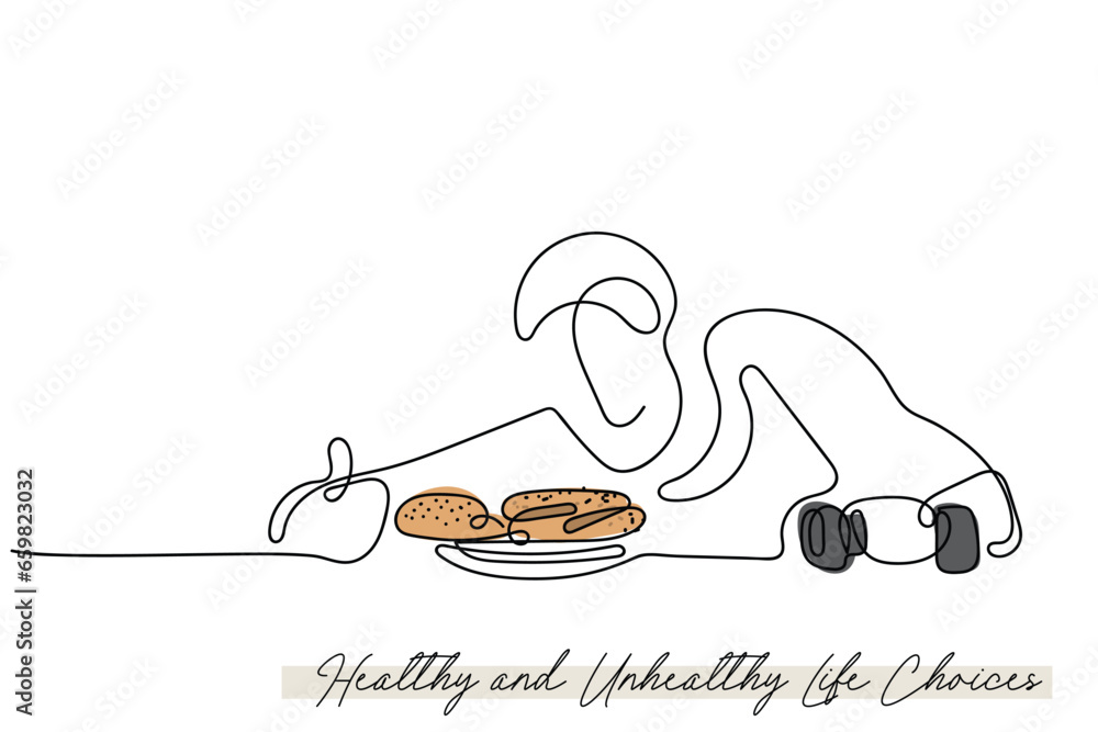 Line art vector of a people or person suffering from eating disorder ...