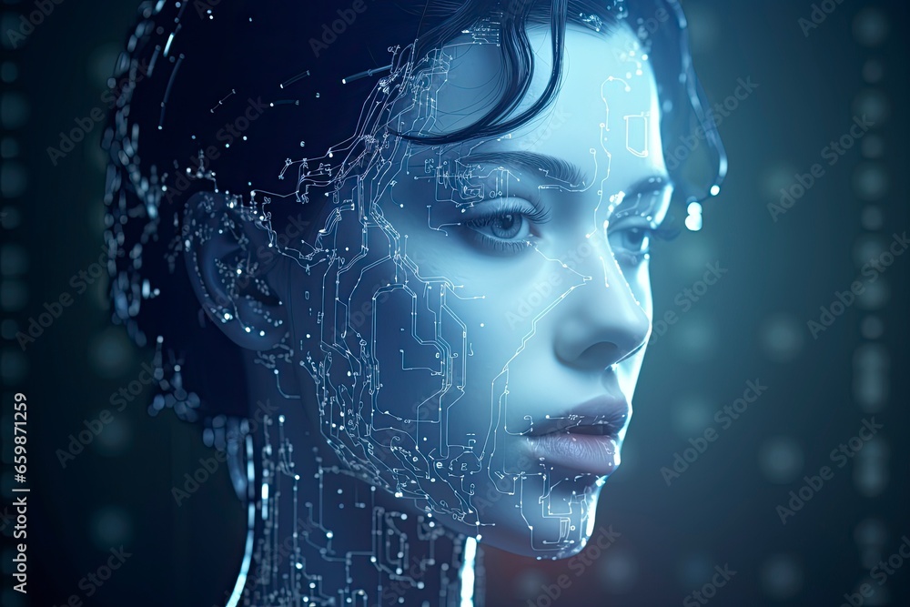 Virtual assistant voice recognition service technology. AI artificial ...