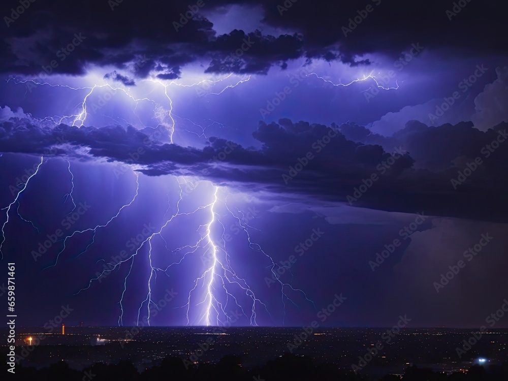 Lightning rays carry an electrical charge. thunder in the starless ...