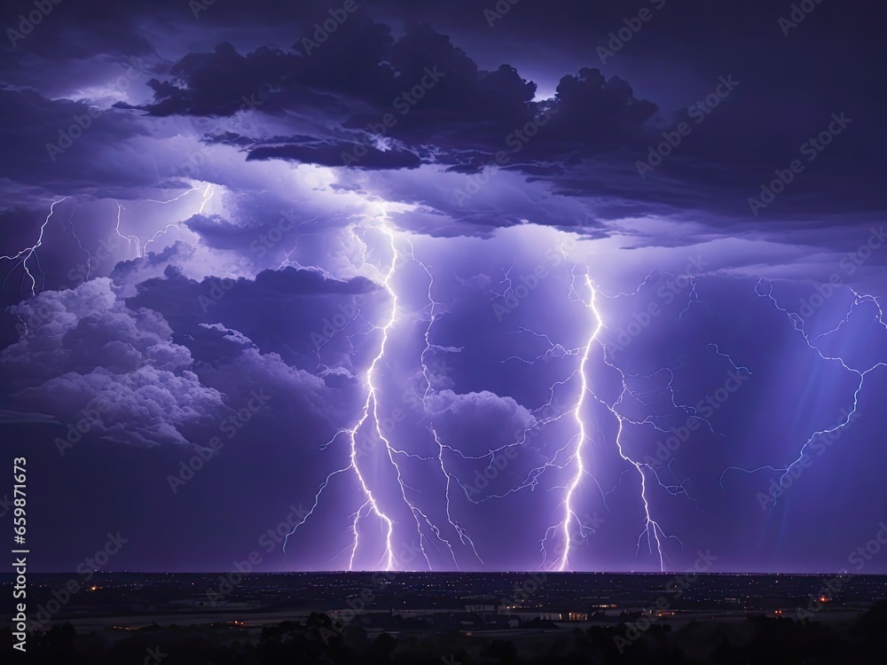 Lightning rays carry an electrical charge. thunder in the starless ...