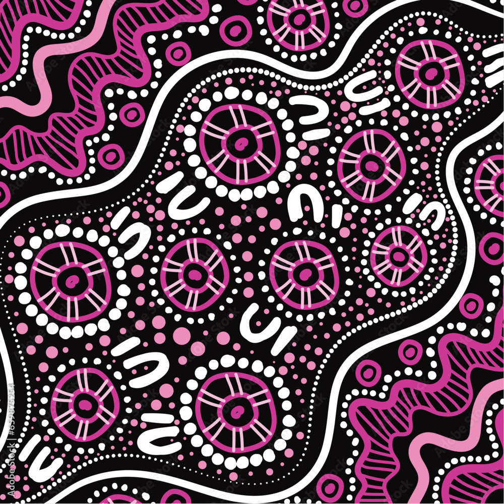 Vector dot background inspired by Aboriginal art Stock Vector | Adobe Stock