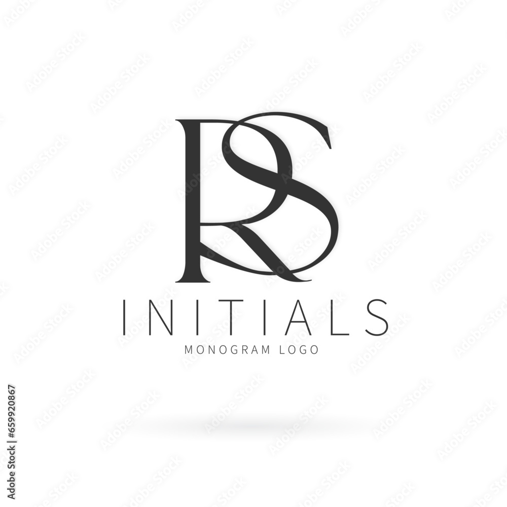 RS Monogram logo, Minimalist Typographic Line Monogram Logo, RS Wedding ...