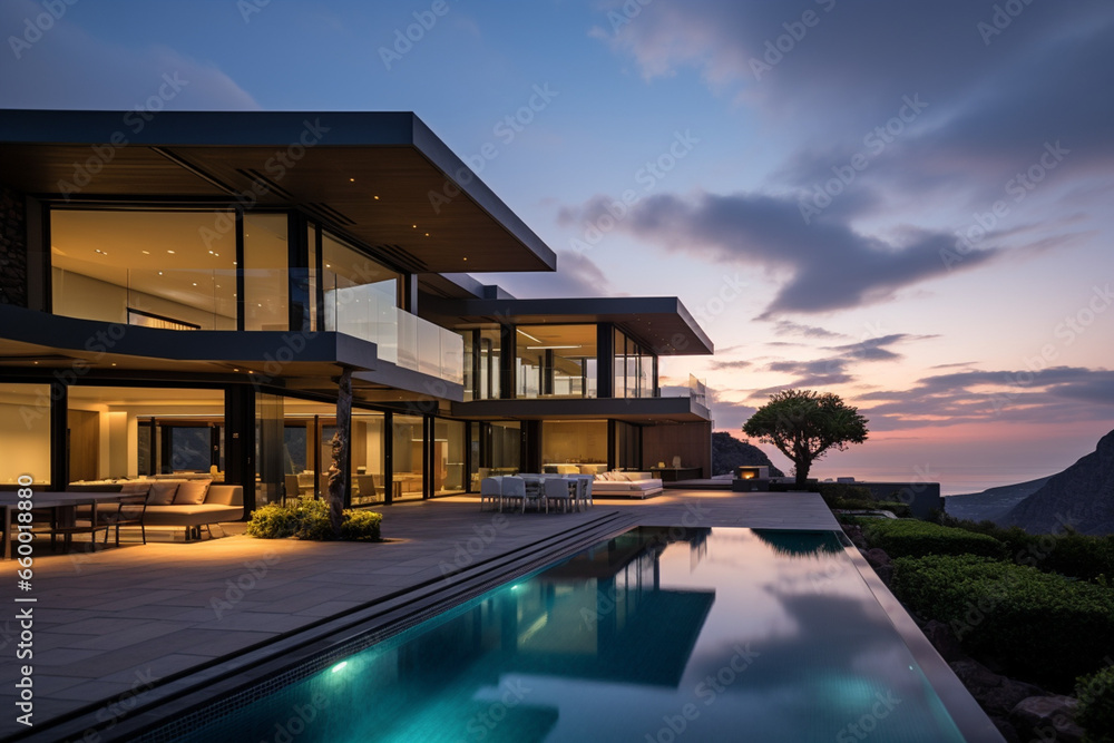 Stock-Foto „Contemporary Masterpiece: Captivating View of a Modern ...