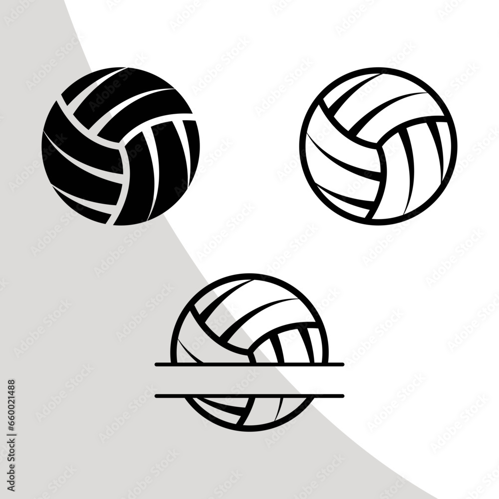 Vector de Stock Volleyball Silhouette Svg, Volleyball Monogram Svg ...