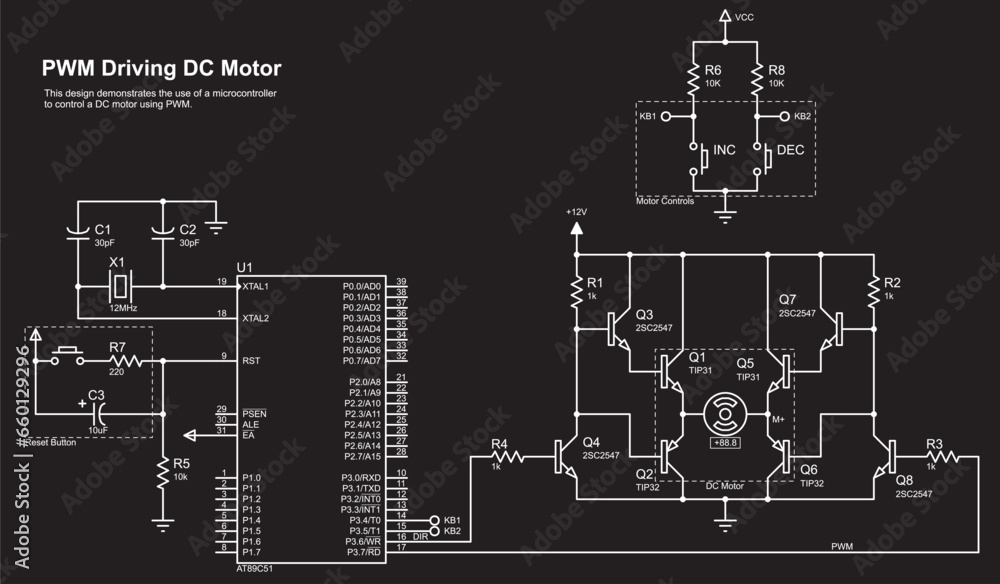 Vector electrical schematic diagram. This design demonstrates the use ...