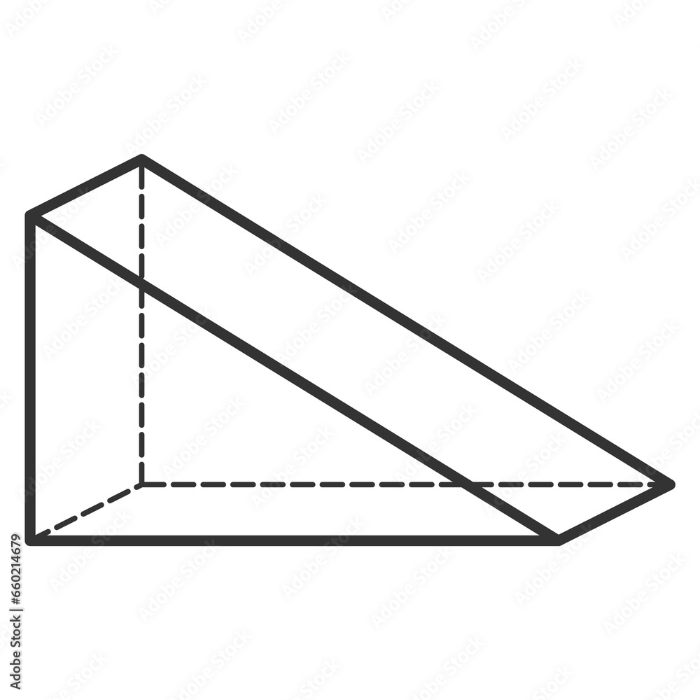 Vector illustration of triangular prism 3D geometric shapes in dark ...