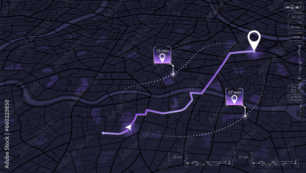 Image vectorielle Stock Isometric. The path from a point to the ...