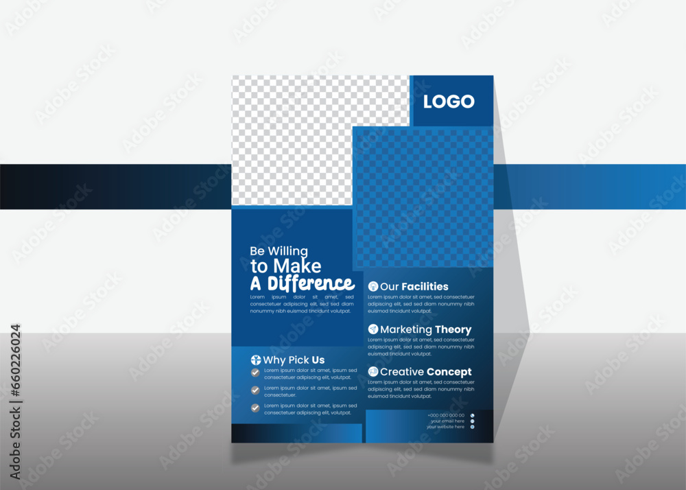 gradient color flyer design template. a4 size vector trendy flyer ...