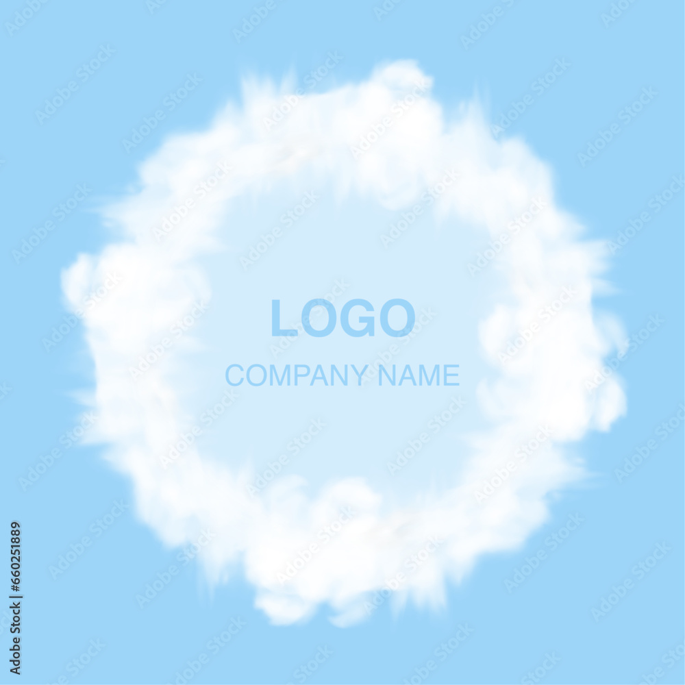 Circular clouds form a frame resembling a ring. Cloud circle frame and ...
