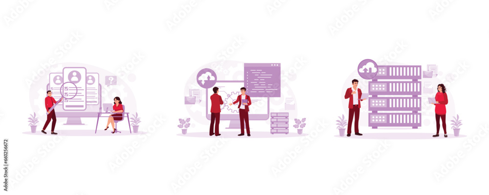 Database concept. Human resource management. Analyze data information ...