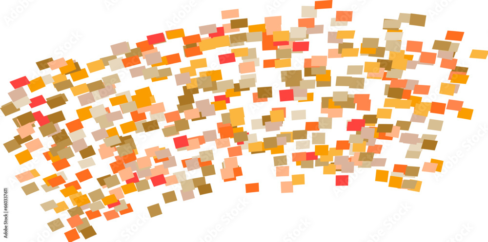 Scattered square particles ornament. Mosaic flight wind. Windy ...