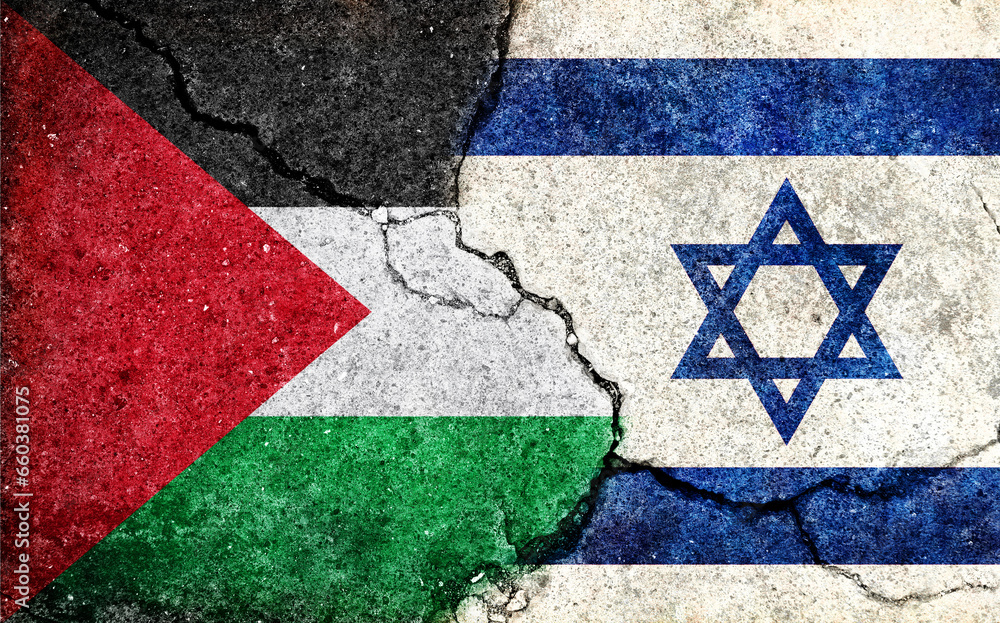 Israel vs Palestine (War crisis , Political conflict). Grunge country ...