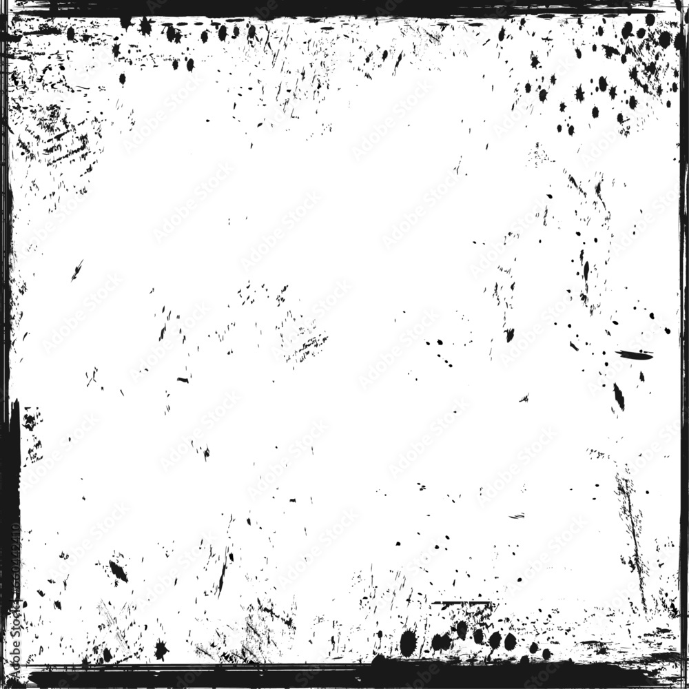 Square Grunge Brush Stroke Ink Splatter Paint Filter Overlay with ...