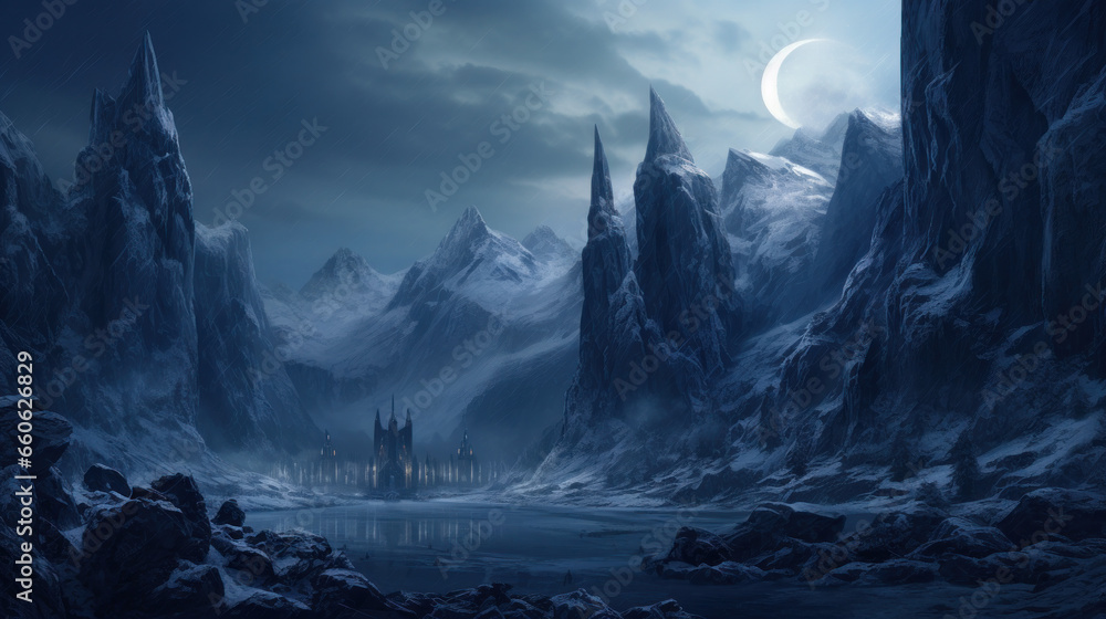 Jotunheim Realm of the Giants, Cold And Dark. Fantasy Norse Mythology ...