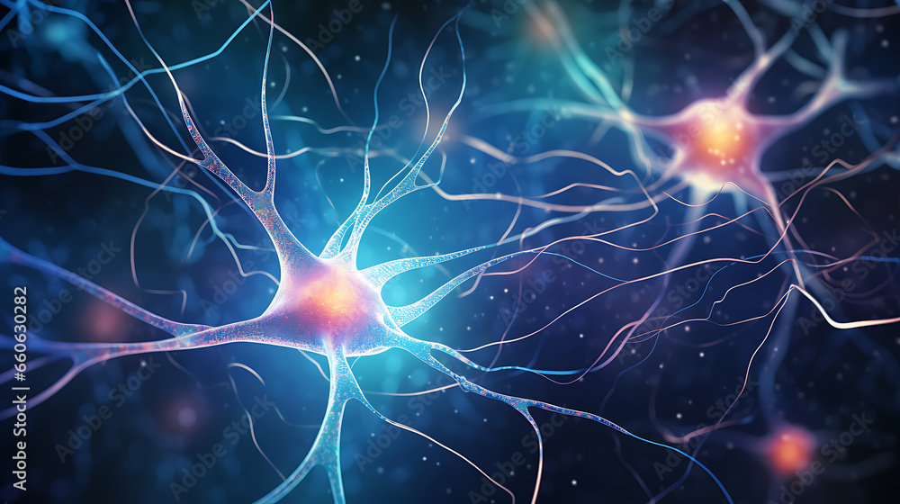 Neuron cells neural network under microscope neuro research science ...