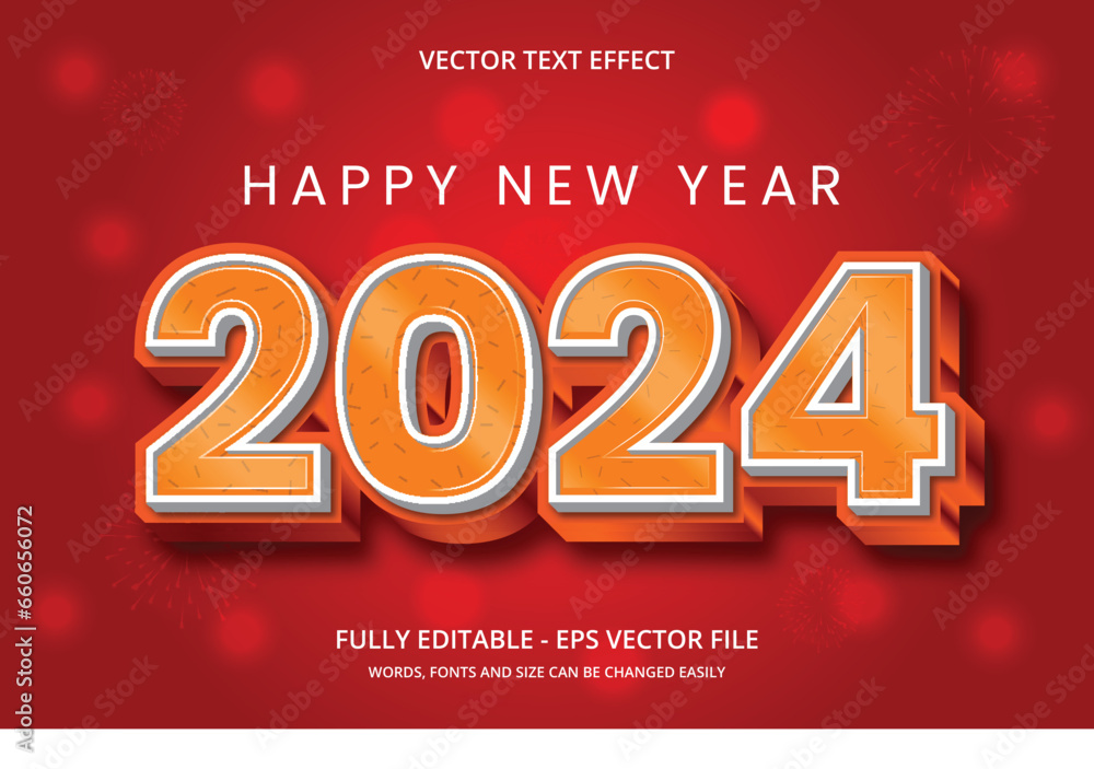 Happy New Year 2024 design. With colorful truncated number illustrations. Premium vector design ...